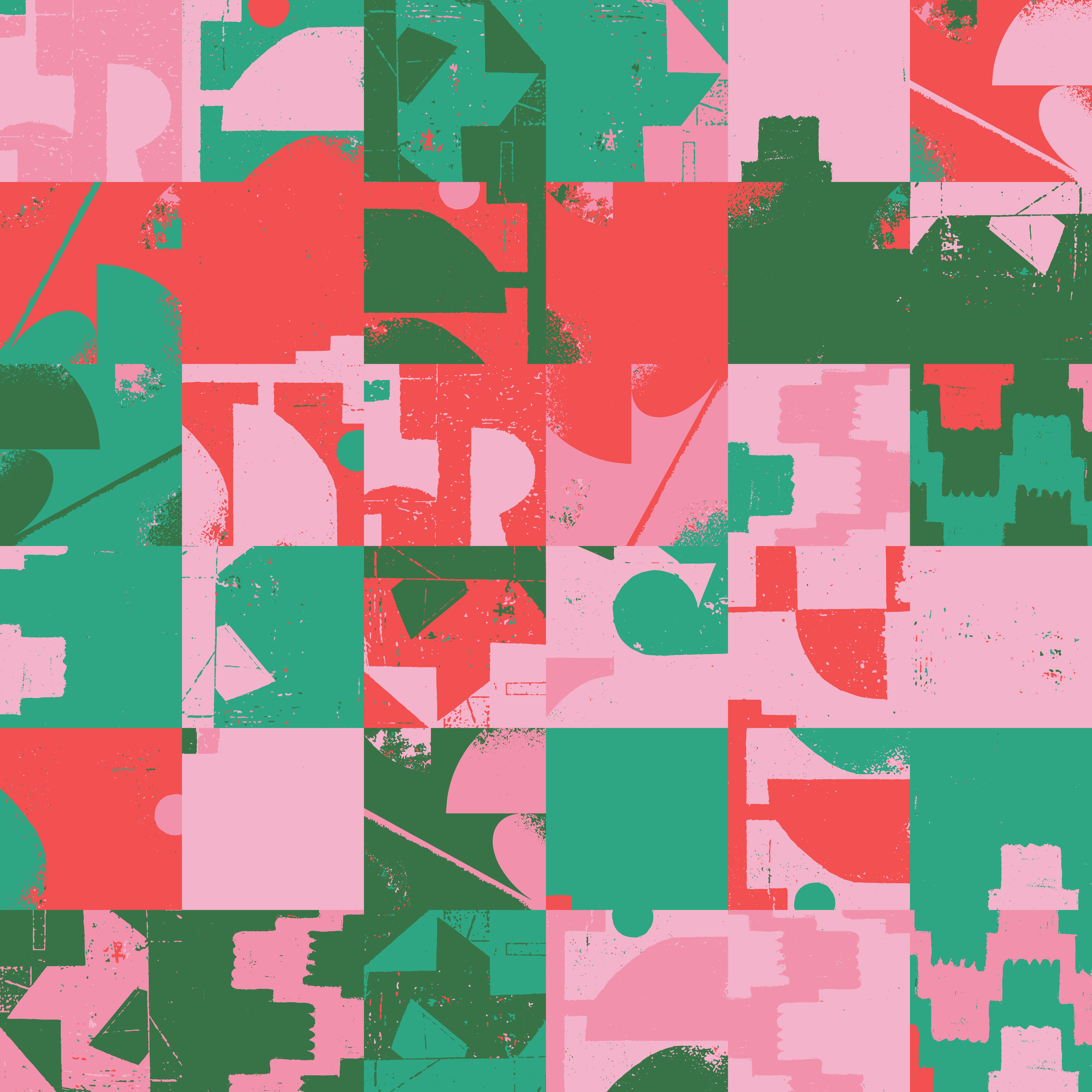 Wrought Studio™ Duwaine Grunge Revival Pattern by Normform - Wrapped Canvas Graphic Art | Wayfair